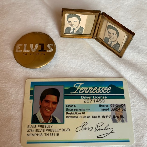 Other | Elvis Drivers License Locket Pin | Poshmark